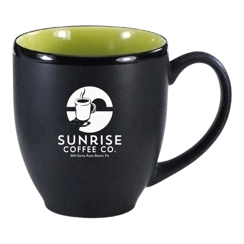 M-Ware 16 Oz Matte Black/Rye Green Hilo Bistro Mug - Odyssey Glassware